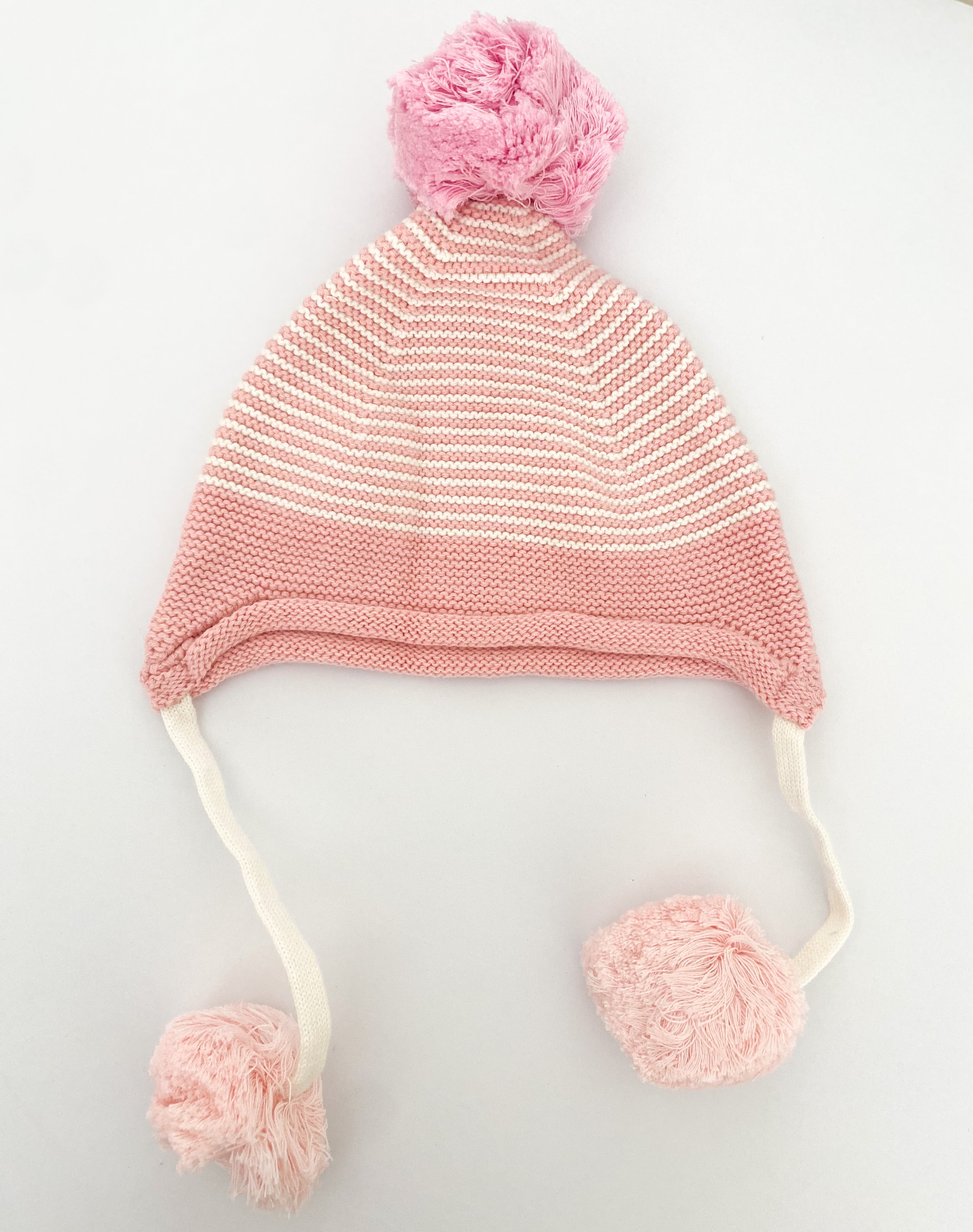 Pink & White Stripe Pom Hat – Huckleberry Hill